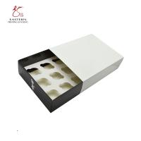 China White Black Cardboard Cupcake Packaging Box 12 Pieces Food Grade Easy Assembly for sale