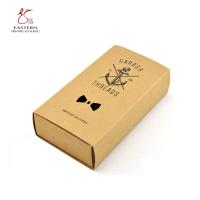 China brown Paper Bow Tie Packaging Box | Sliding kraft paper packaging box With Window for sale