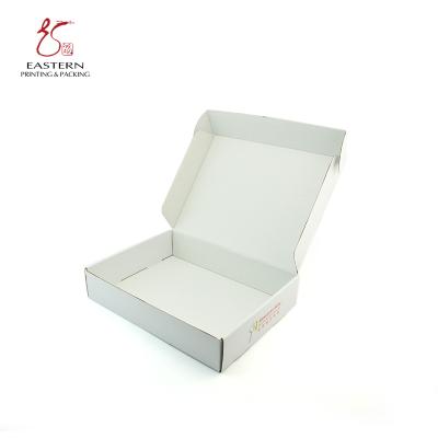 China Logo Printed Customized White Corrugated Cardboard Shipping Boxes Folders Type for Safe Packaging for sale