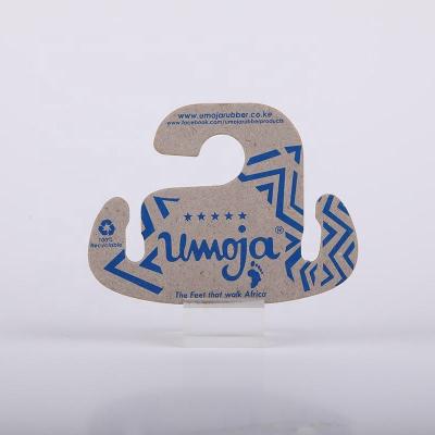 China Custom Logo Grey Cardboard Sandal Hangers Eco-Friendly 3mm Thick Flip Flop Display for sale