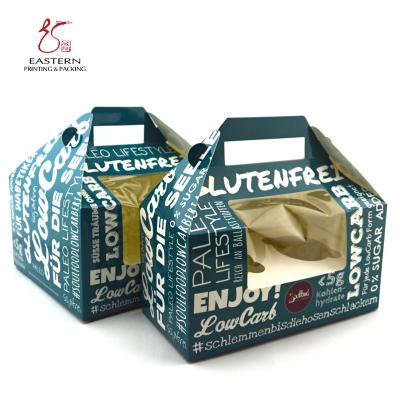 China 35cm Cupcake Paper Box with Lid Customizable Bakery Packaging for 6-12 Cupcakes for sale
