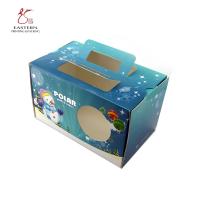 China Custom Full Color 350gsm Cardboard Cupcake Box with Handle for 2 4 6 12 Cupcakes for sale
