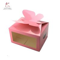 China Custom Pink Butterfly Bakery Boxes 350gsm Durable Cardboard for Party Cupcake Packaging for sale
