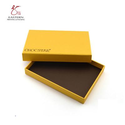 China Custom Gold Chocolate Packaging Paper Box 8cm Width Eco Friendly Gray Cardboard for sale