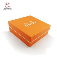 China Orange Color 1200gsm Hard Cardboard Gift Boxes With Lid for sale