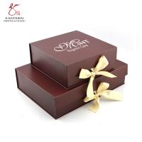 China Panton Colors Square Cardboard Gift Boxes With Silk Ribbon for sale