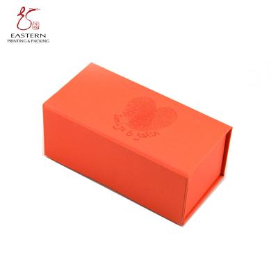 China Orange Color 1250gsm Hard Cardboard Gift Boxes With UV Coating for sale