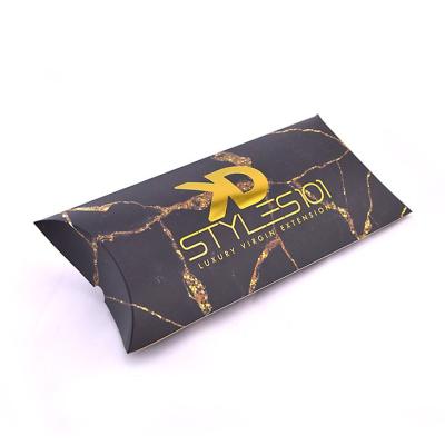 China Custom Pillow Box Packaging with Gold Foil CMYK 4C Printing Eco Friendly Paperboard for sale