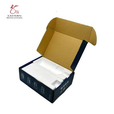 China Custom Corrugated Cardboard Shipping Boxes with Foam Insert for Bulb Packaging 4 Color Offset Printing for sale