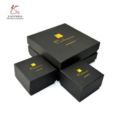 China Custom CMYK Printed Paper Jewelry Gift Box for Ring with Gold Logo Hot Stamping for sale
