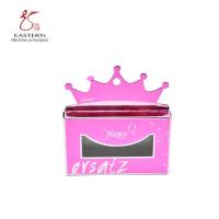 China Foldable 350gsm White Cardboard Eyelash Packaging Box Crown Shaped for sale