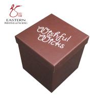 China Custom CMYK Printed Brown Candle Packaging Box Cardboard with Lid for Gift for sale