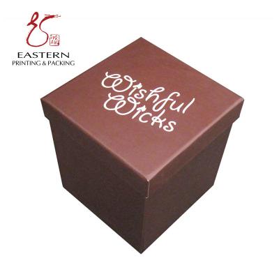 China Custom CMYK Printed Brown Candle Packaging Box Cardboard with Lid for Gift for sale