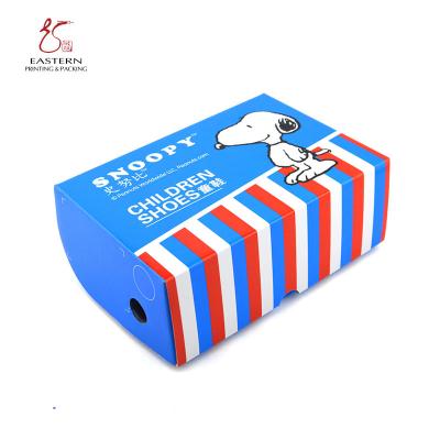 China Custom Printed Corrugated Cardboard Shoe Box for Children Shoes 4 Color Offset for sale