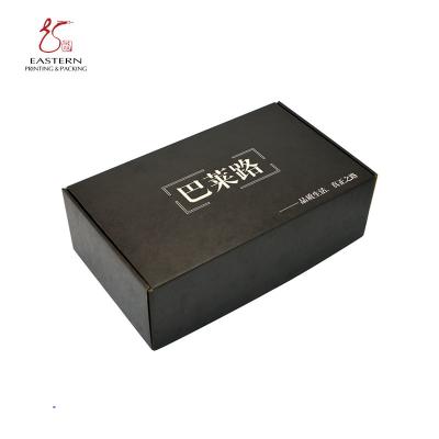China Custom Corrugated Shoe Box 300gsm Kraft Paper CMYK Printing with Black Print for sale