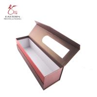 China Custom Pink Cardboard Wine Packaging Boxes with PVC Window 500pcs MOQ for sale