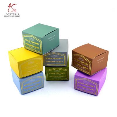 China Custom Printed Candle Box Packaging Pantone Printing 4 Color Offset with Gold Hot Foil for sale