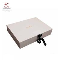China Nature Plain Hard Cardboard Gift Boxes With Ribbon Closure for sale