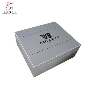 China Recycled Glossy Lamination Silver Cardboard Gift Boxes With Black Inside for sale