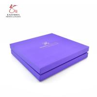 China Elegant Purple Square 24cm Length Hard Cardboard Gift Boxes With Lids for sale