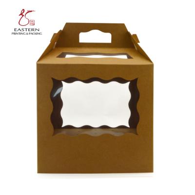 China Custom Kraft Box with Clear Window 350gsm Food Grade Nature Brown Packaging for sale