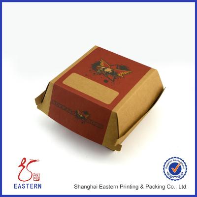 China Customized Size 350gsm Kraft Cardboard Packaging Boxes For Hamburger for sale