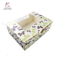 China Custom Printed Single Cake Packaging Box Cardboard Pastry Box with Clear Window 4 Color Offset for sale