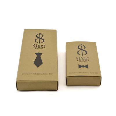 China Wholesale Nature Brown Kraft Cardboard Bow Tie Box Packaging 350gsm Custom Logo for sale