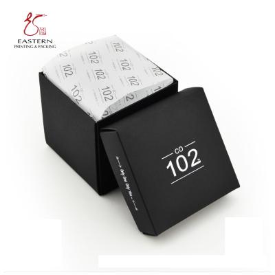 China Custom Printed Square Black Cardboard Tie Packaging Box 350gsm 10cm Width for sale