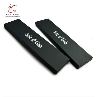 China Custom Luxury 350gsm Black Board Hard Cardboard Necktie Gift Box with Logo for sale