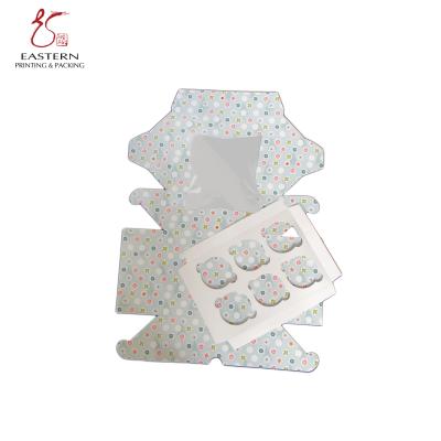 China 6 Count Bakery Packaging Box 350gsm Cardboard Cupcake Holder Box for sale