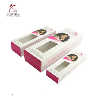 China CMYK Custom Printed Hang Cosmetic Packaging Paper Box For Hair Extension for sale
