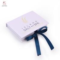 China Custom 128gsm Paper Card Cosmetic Boxes with Ribbon 9x9x3.2cm for sale