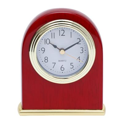 China Solid Wood Red Rosewood Desk Clock Hotel Guest Room Supplies Silent Sweep Movement 1AA Battery for sale