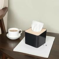 China Eco Friendly Bamboo PP Tissue Box 19x10x11.5cm for Hotel Guest Room Supplies Custom Logo for sale