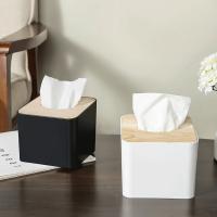 China Eco Friendly Bamboo PP Tissue Box 19x10x11.5cm for Hotel Guest Room Supplies Custom Logo for sale