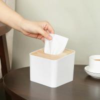 China Eco Friendly Bamboo PP Tissue Box 19x10x11.5cm for Hotel Guest Room Supplies Custom Logo for sale