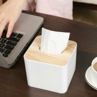 China Eco Friendly Bamboo PP Tissue Box 19x10x11.5cm for Hotel Guest Room Supplies Custom Logo for sale