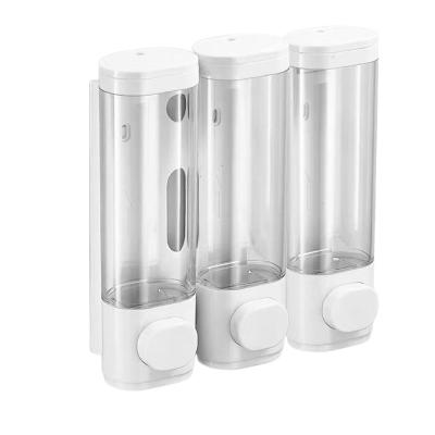 China Hotel Wall Mounted Double Soap Dispenser ABS 70x210x215mm Manual Press for sale