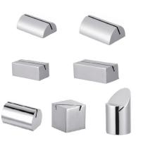 China Stainless Steel Table Card Holder Cuboid Wedding Metal Tent Sign Holder 10x5cm for sale