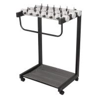 China Powder Coated Umbrella Storage Rack with Wheels Hotel Lobby Umbrella Holder 48 Slots for sale