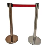 China Crowd Control Velvet Rope Stanchions 900mm Height Stainless Steel Hotel Lobby Barrier for sale
