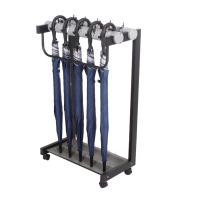China Powder Coated Umbrella Storage Rack with Wheels Hotel Lobby Umbrella Holder 48 Slots for sale