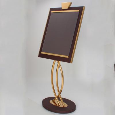 China Customized Stainless Steel 201 Metal Sign Stand for Hotel Restaurant 60cm for sale