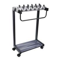 China Powder Coated Umbrella Storage Rack with Wheels Hotel Lobby Umbrella Holder 48 Slots for sale