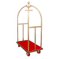 China Stainless Steel Hotel Luggage Cart 108x65x193cm with 8 Inch Silent Wheels for sale