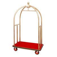 China Stainless Steel Hotel Luggage Cart 108x65x193cm with 8 Inch Silent Wheels for sale