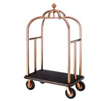 China Stainless Steel Hotel Luggage Cart 108x65x193cm with 8 Inch Silent Wheels for sale