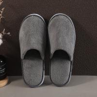 China Unisex Disposable Hotel Slippers Non Slip EVA Sole 29cm White Terry Guest Slippers for sale