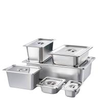 China 304 Stainless Steel GN Food Pan 0.8mm Thick Hotel Catering Container with Lid for sale